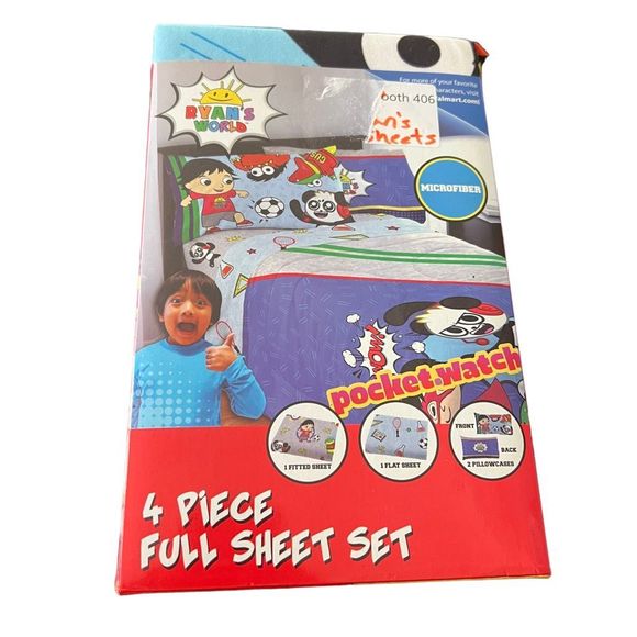 Ryan’s World | Bedding | Ryans World Pocket Watch 4 Piece Fill Sheet ...